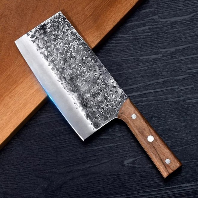 Traditional Cleaver Knife 8" Brown Handle | Di'Casteel