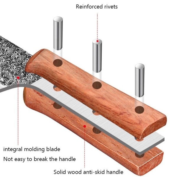 Traditional Cleaver Knife 8" Brown Handle | Di'Casteel