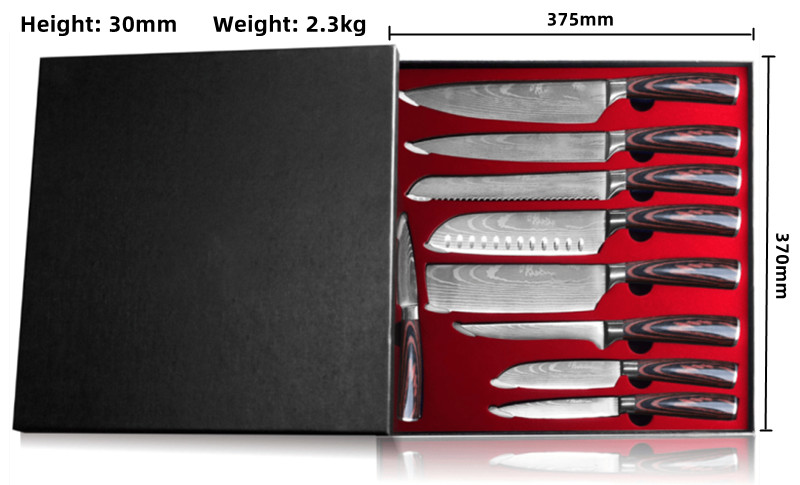 Complete Brown Set Knives 9 pcs DCS-001