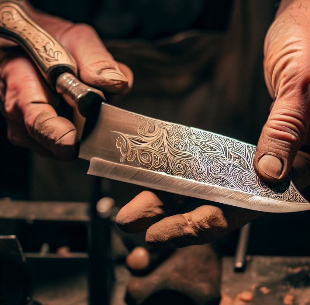 Engraving Wildlife Scenes on Hunting Knives - Di'Casteel