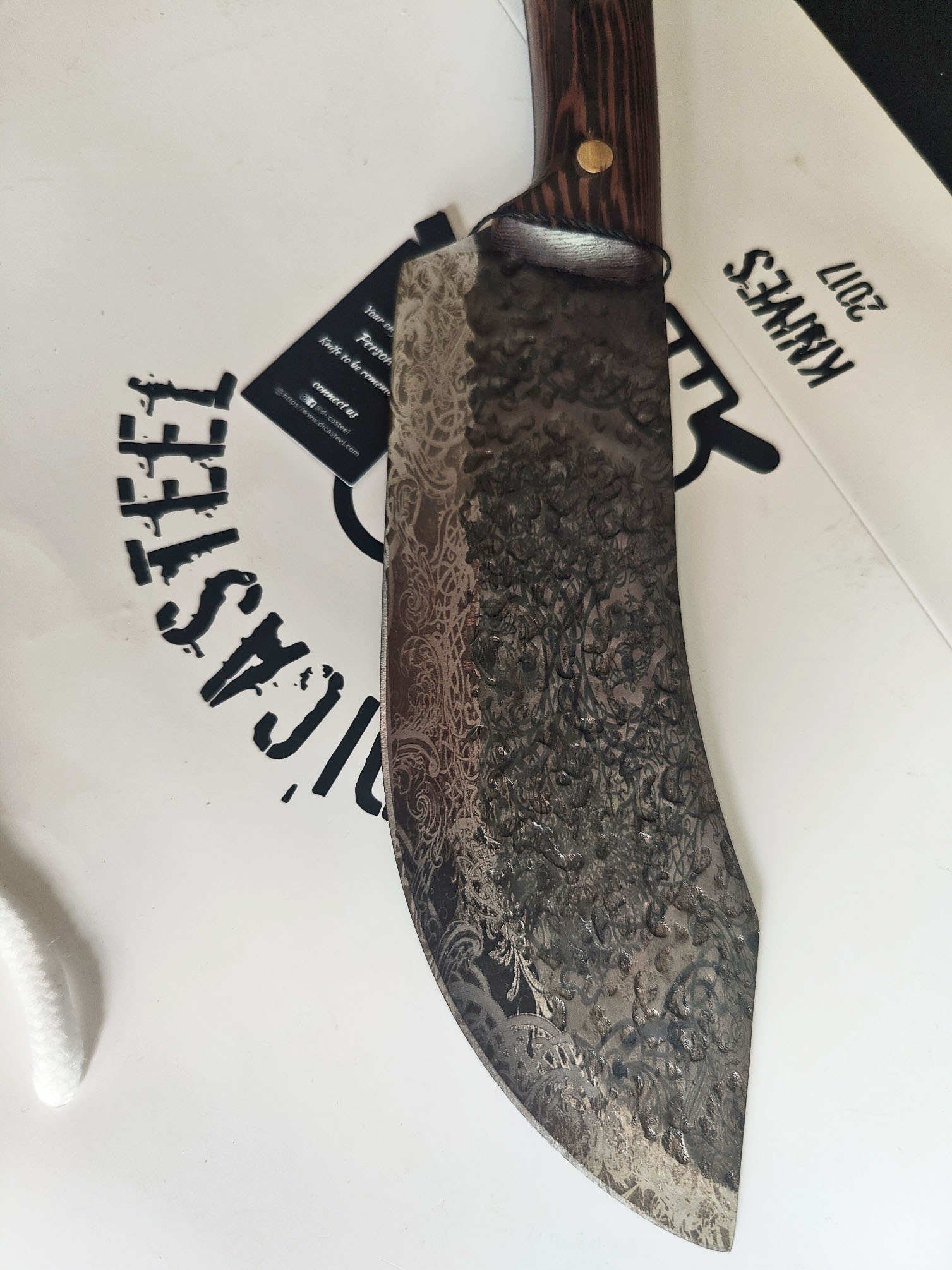 Unique Butcher Forged Knife Tribal Irish Celtic Engraved