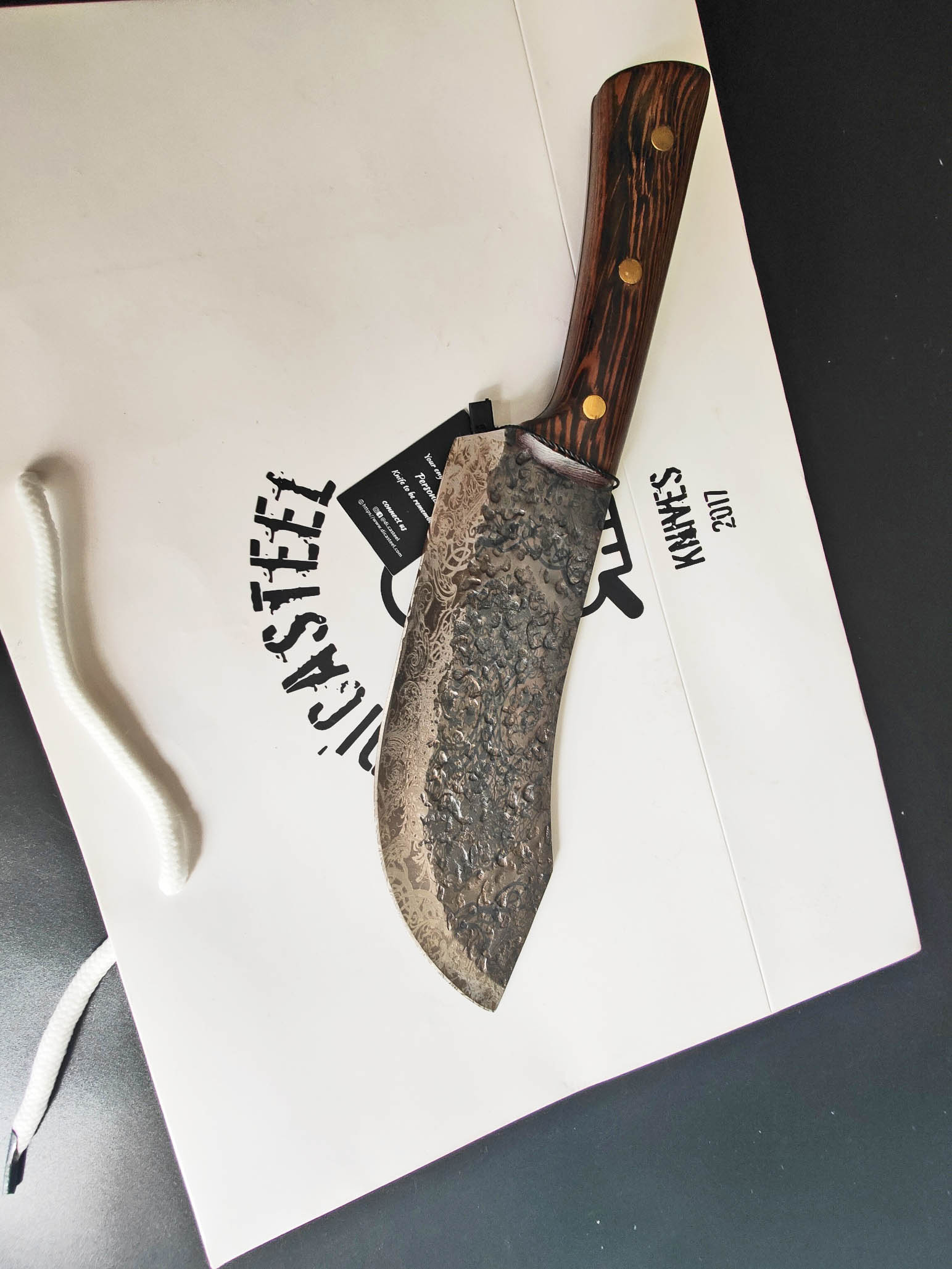 Unique Butcher Forged Knife Tribal Irish Celtic Engraved
