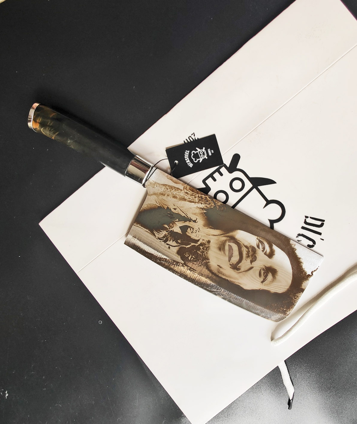 Cleaver Knife Bob Marley Engraved 7 inch