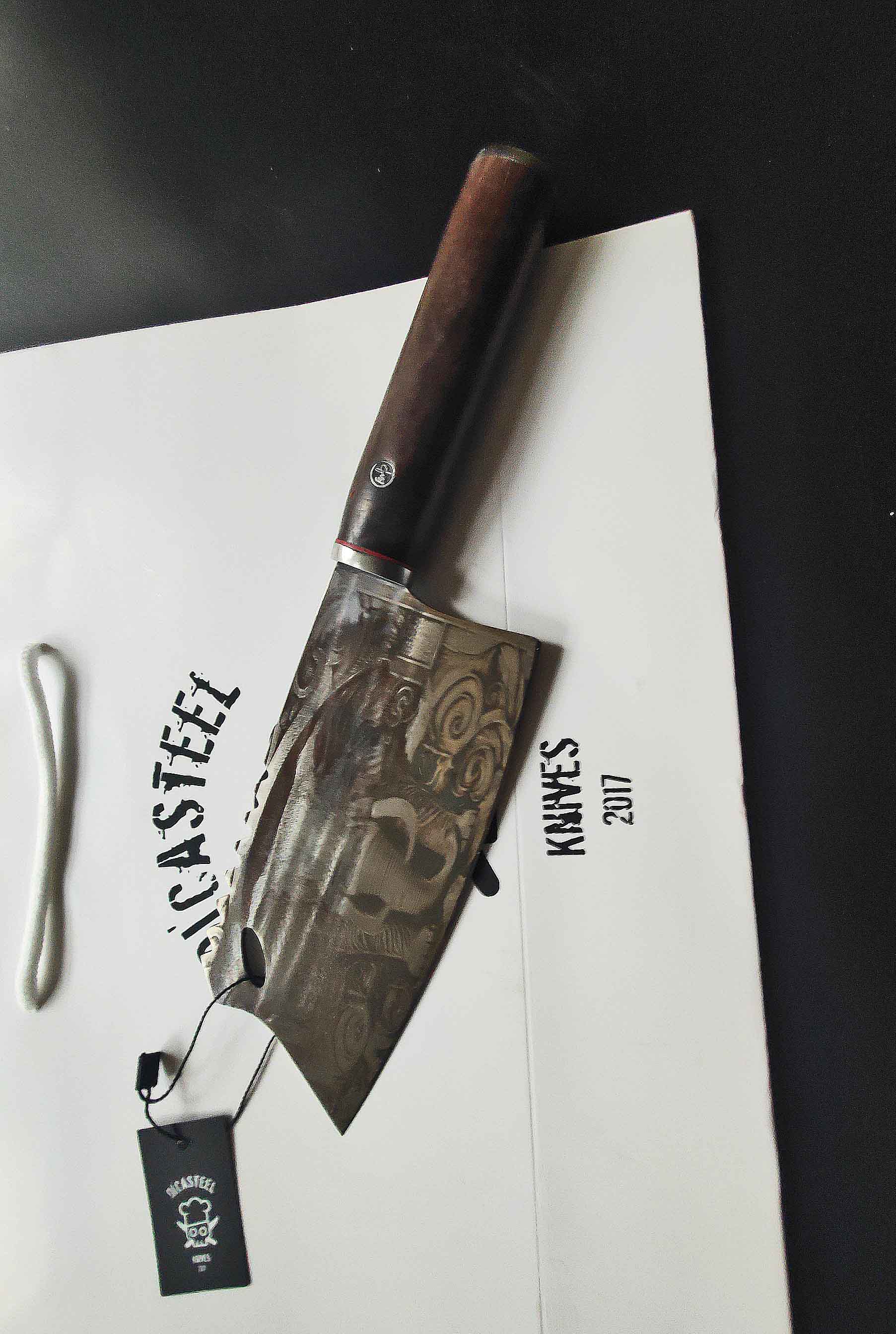 Masterpieces of Nature Cleaver Knife Elephant Engraved 6'5