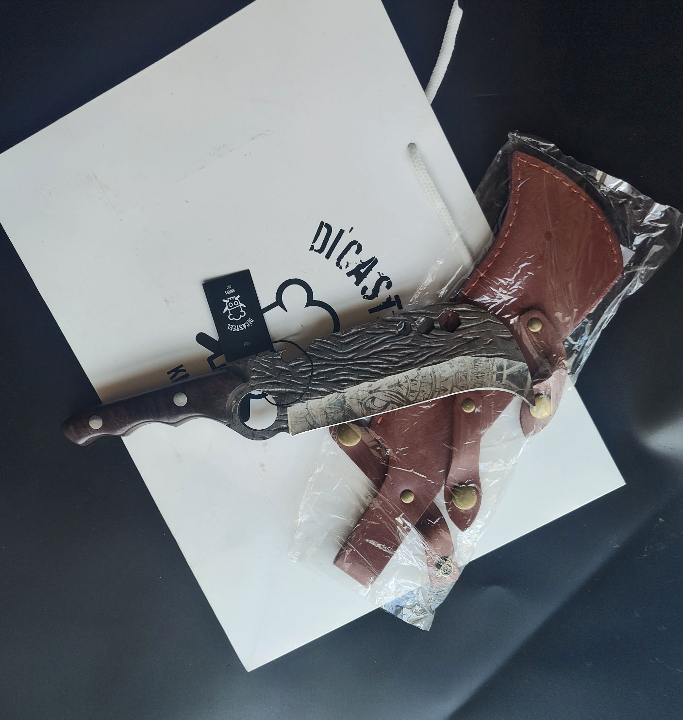 Wisdom Forged Butcher Knife Owl Engraving | Di'Casteel