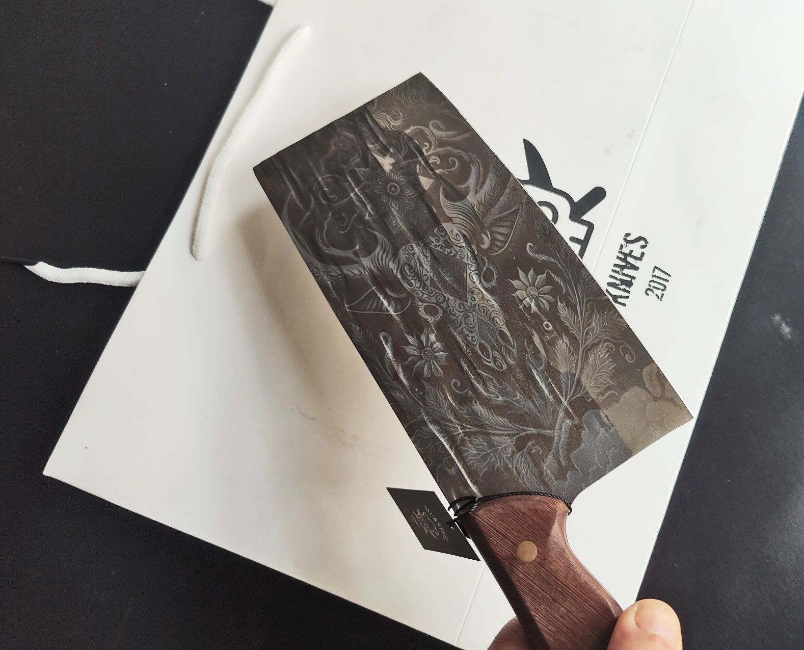 Graceful Precision Cleaver Knife Deer Engraving | Di'Casteel