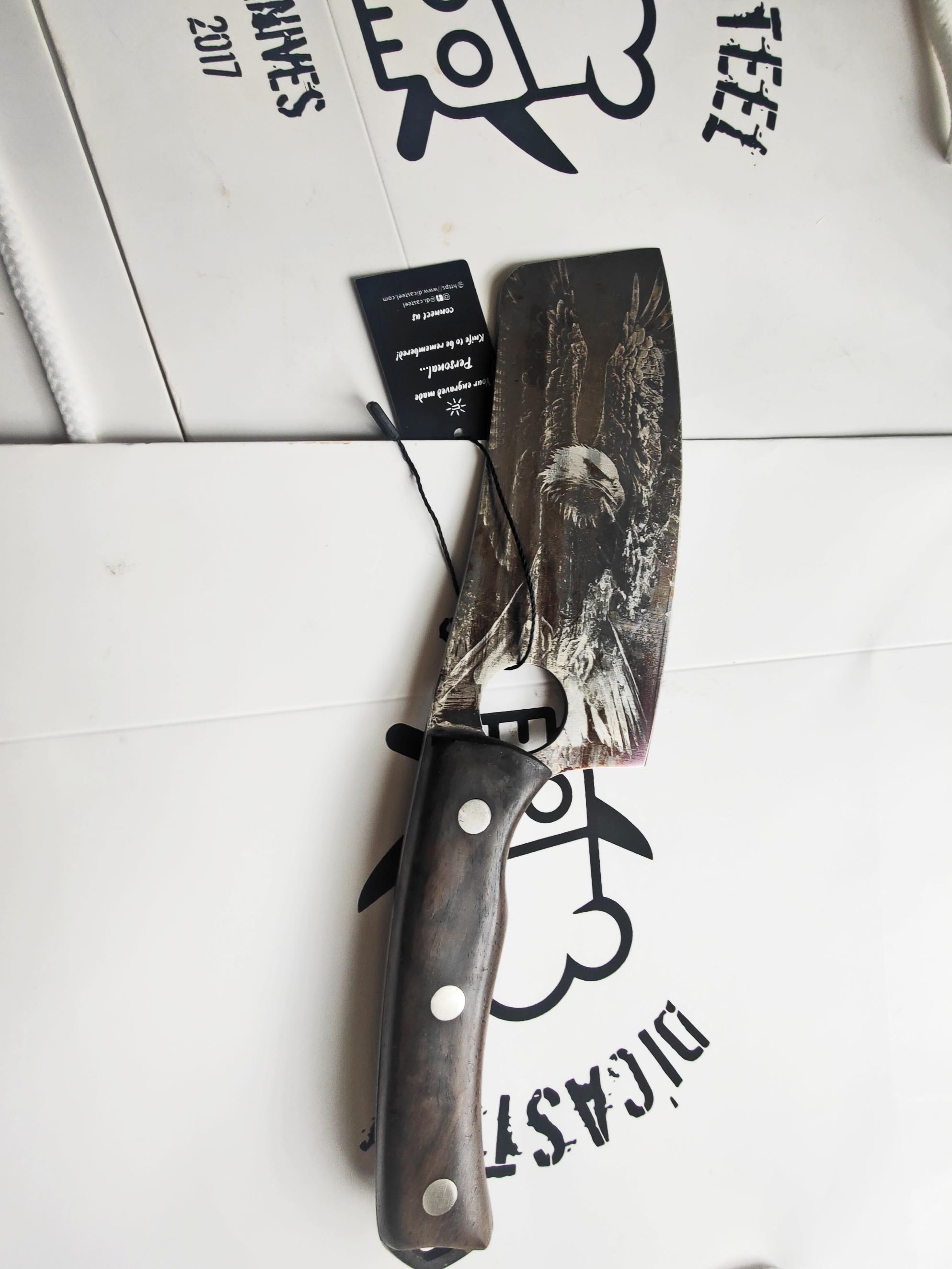Majestic Precision Mini Cleaver Knife Eagle Engraving | Di'Casteel