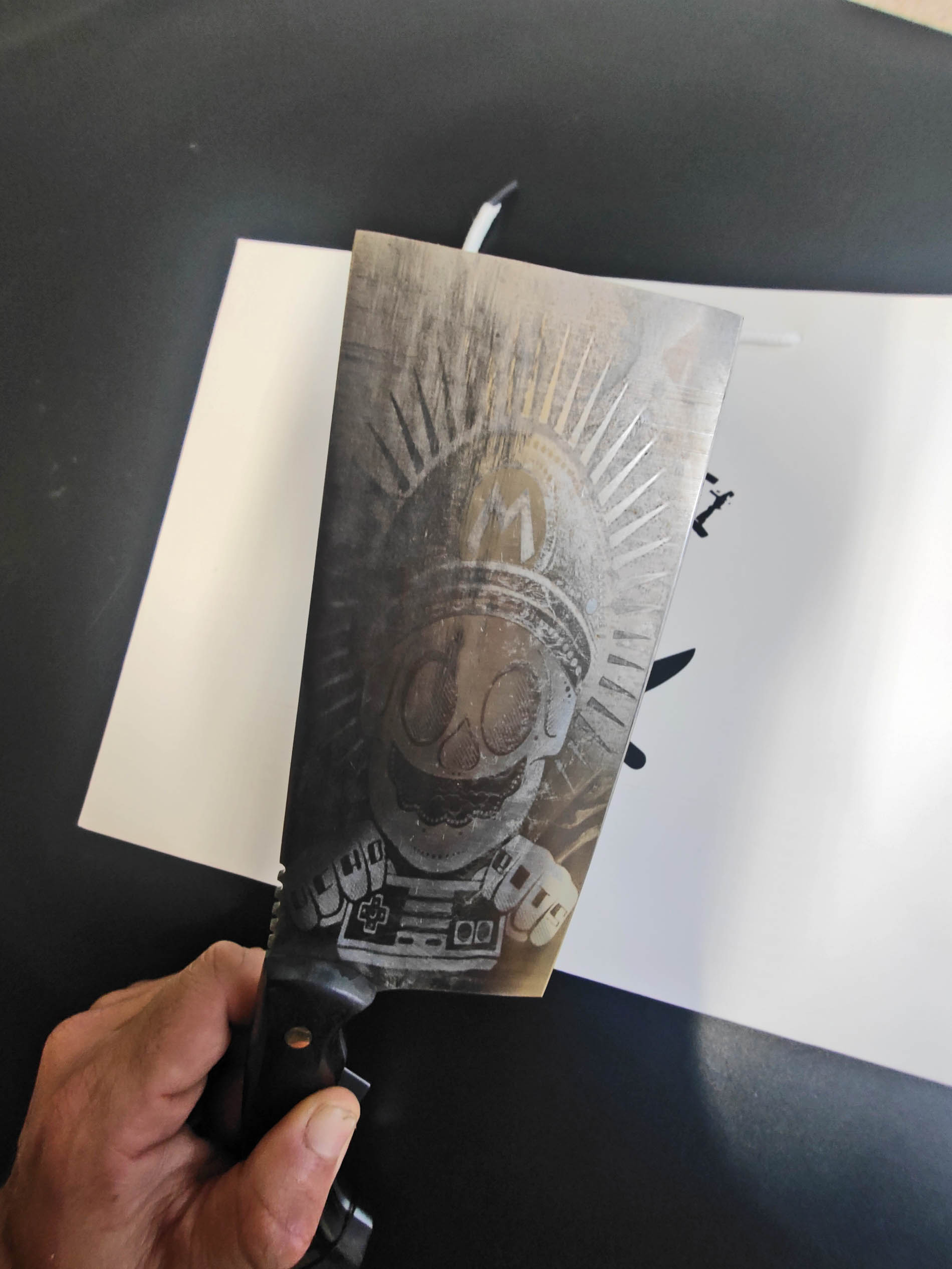 Game On Cleaver Knife Super Mario Engraving | Di'Casteel