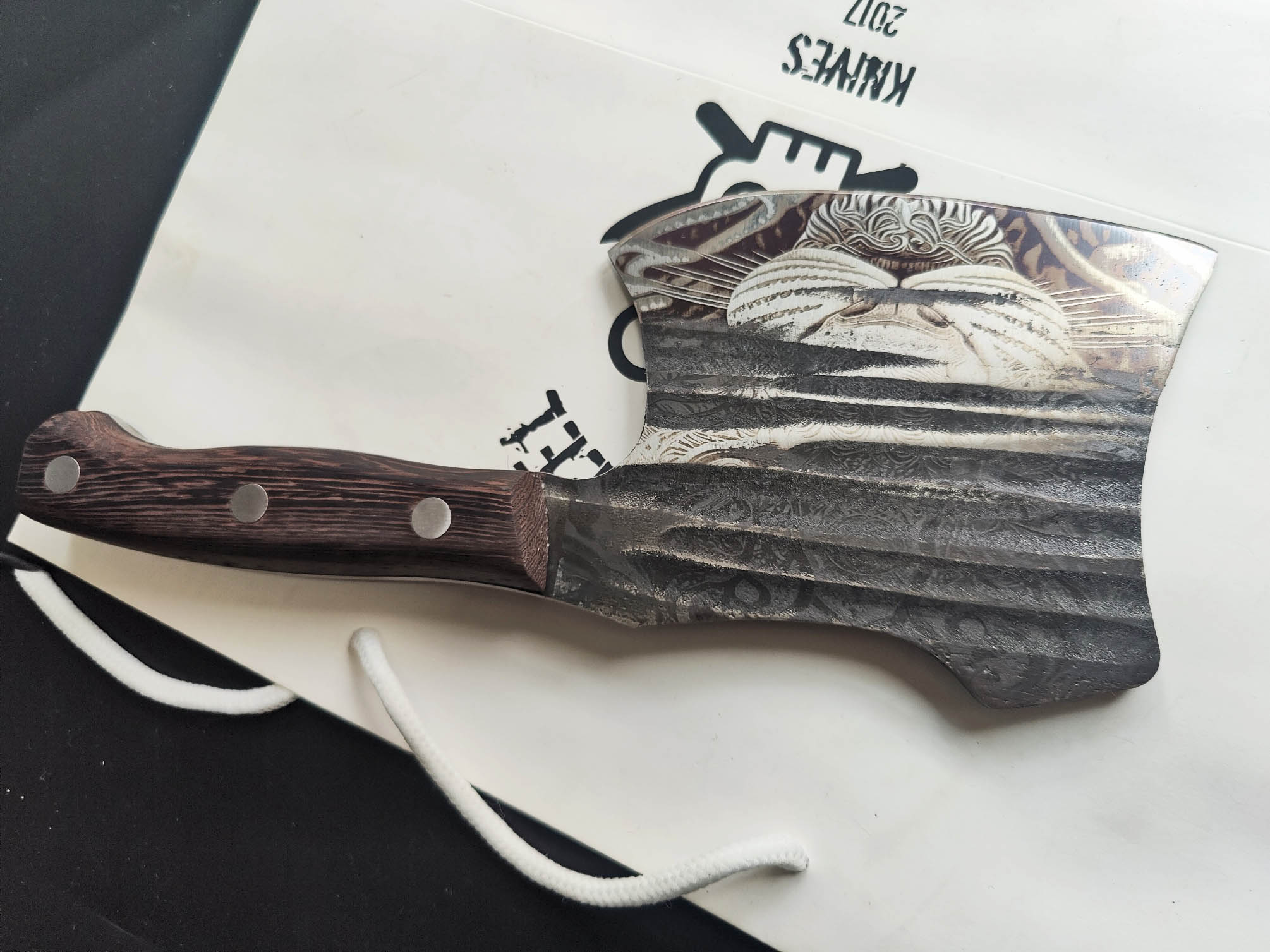 Rustic Forged Axe 6 inch Tiger Engravings | Di'Casteel