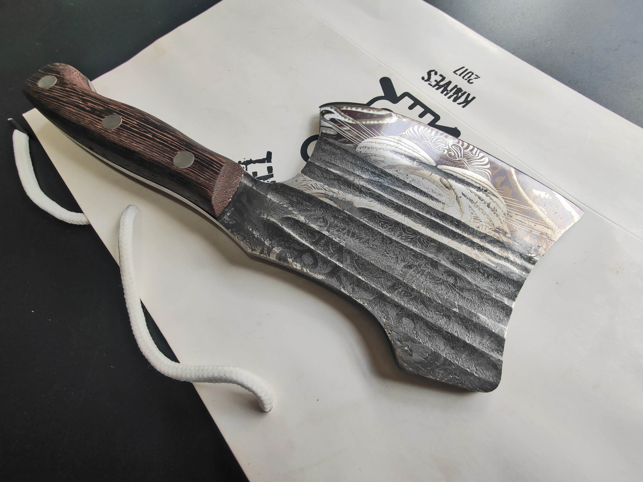 Rustic Forged Axe 6 inch Tiger Engravings | Di'Casteel
