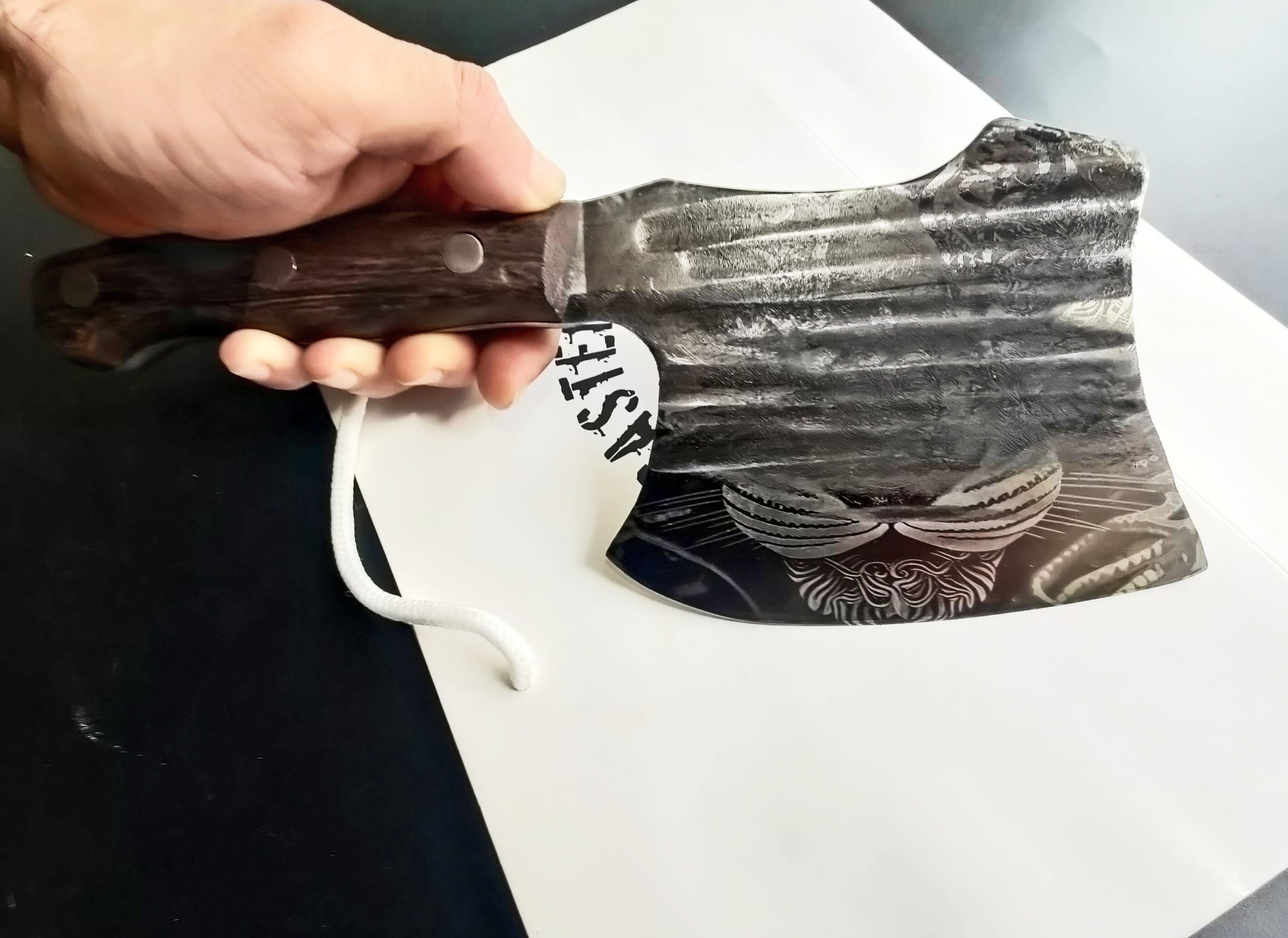 Rustic Forged Axe 6 inch Tiger Engravings | Di'Casteel