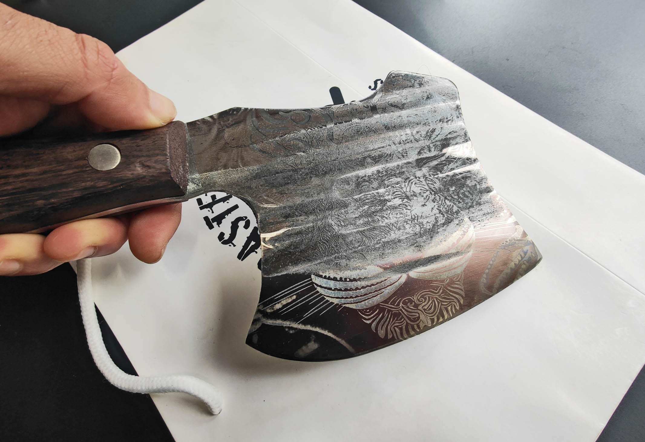 Rustic Forged Axe 6 inch Tiger Engravings | Di'Casteel