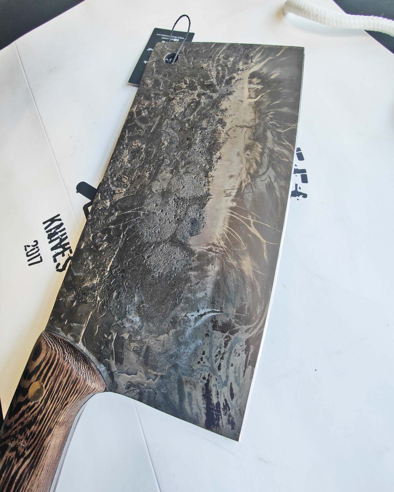 Traditional Chinese Cleaver knife Lion Engravings | Di'Casteel