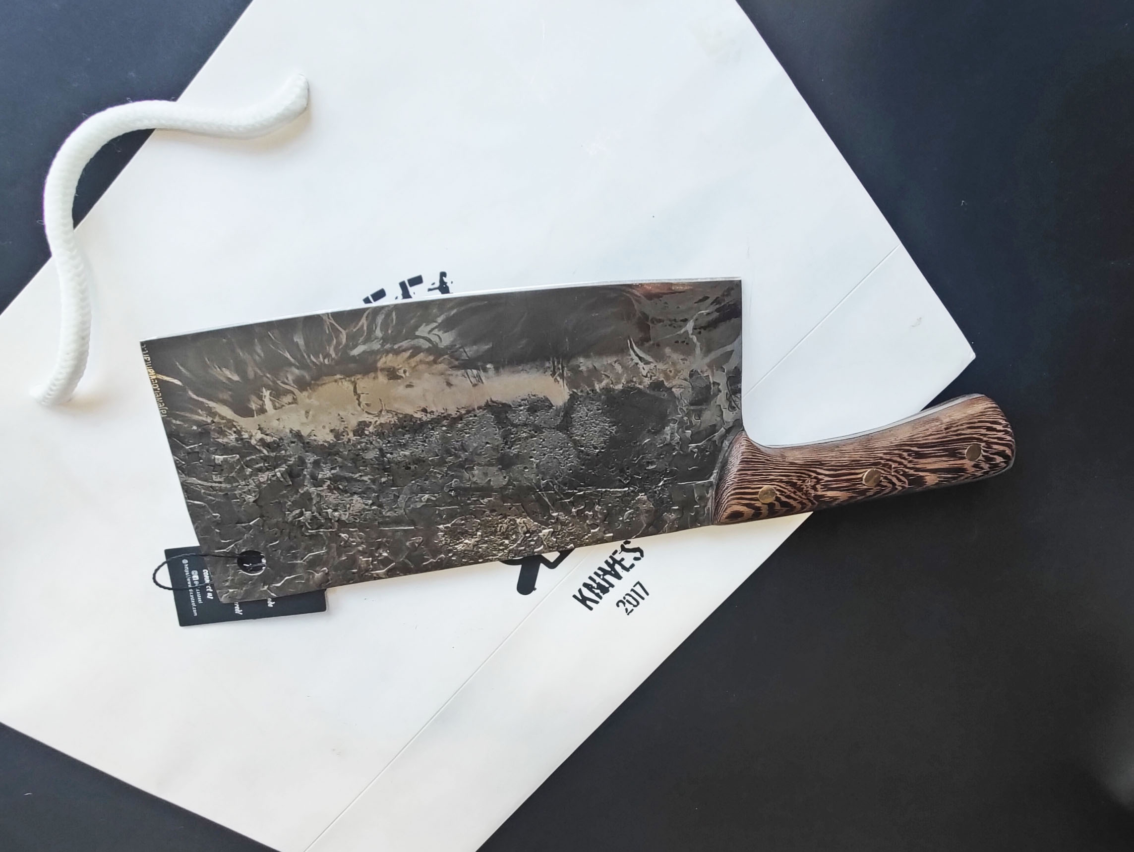 Traditional Chinese Cleaver knife Lion Engravings | Di'Casteel