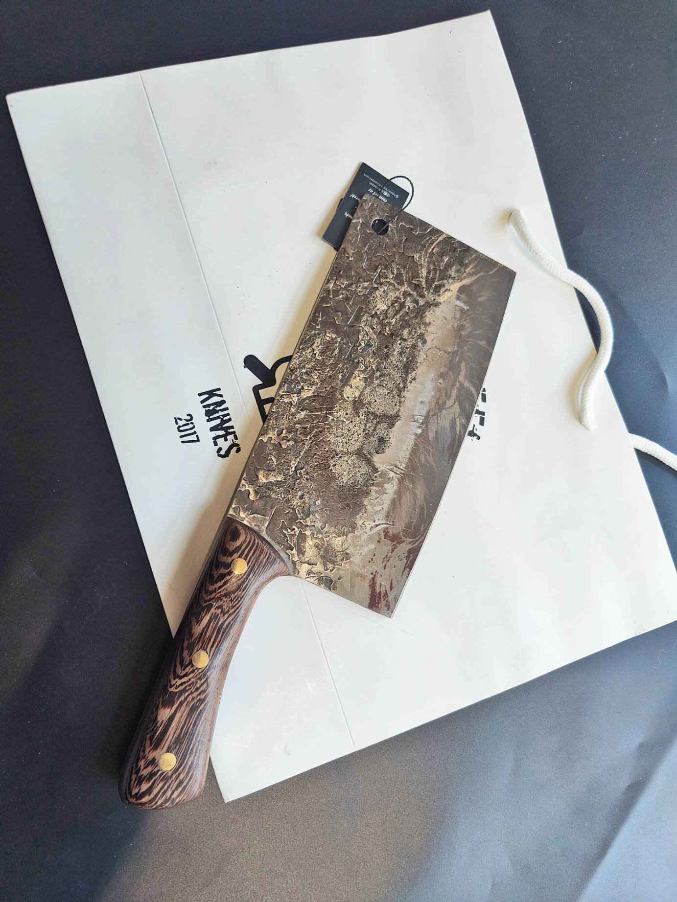 Traditional Chinese Cleaver knife Lion Engravings | Di'Casteel