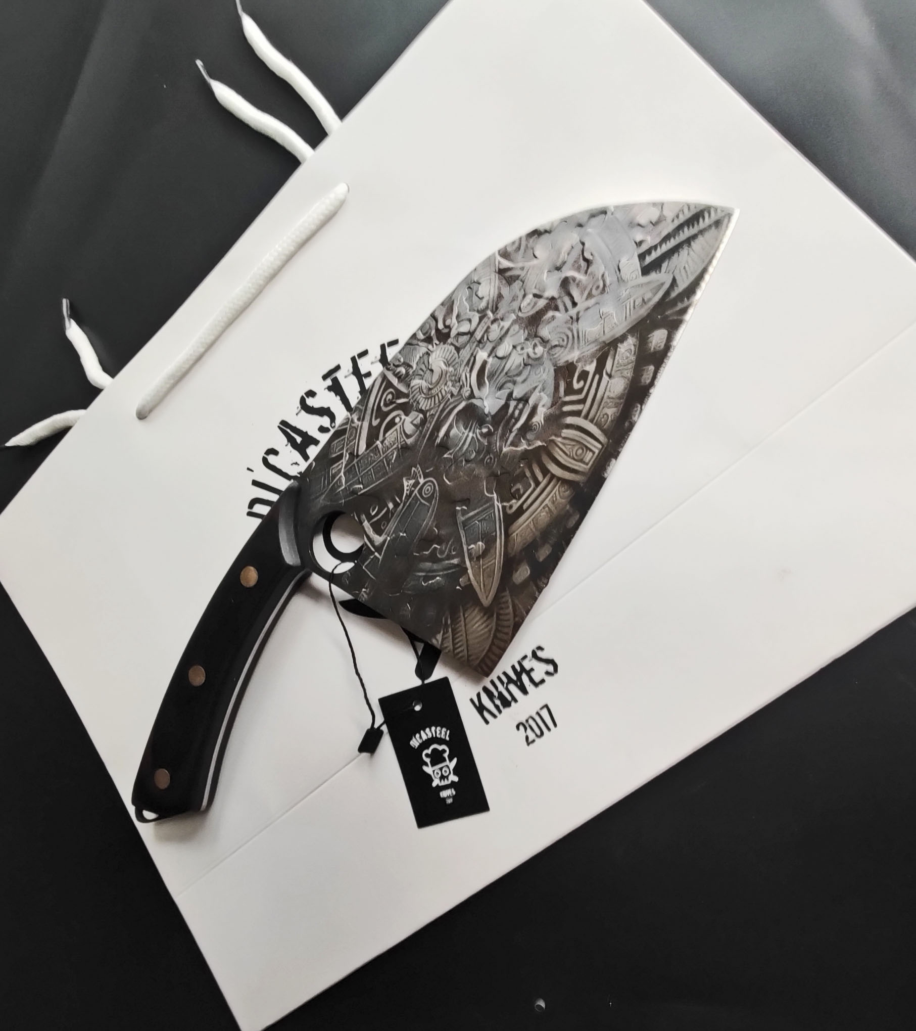 Serbian Cleaver Knife God of Sun Engravings | Di'Casteel