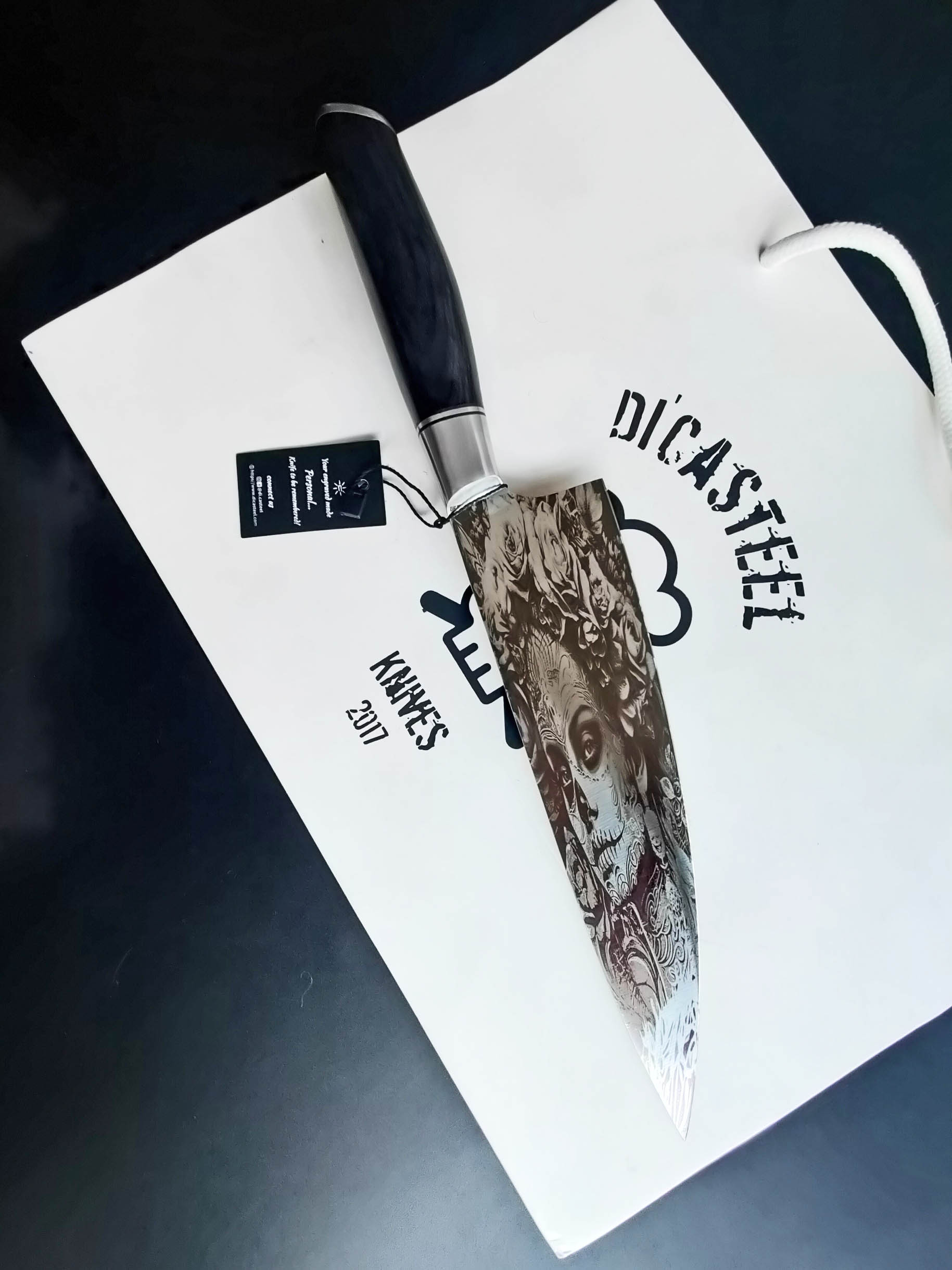 Special Edition Chef Knife La Catrina Engravings | Di'Casteel