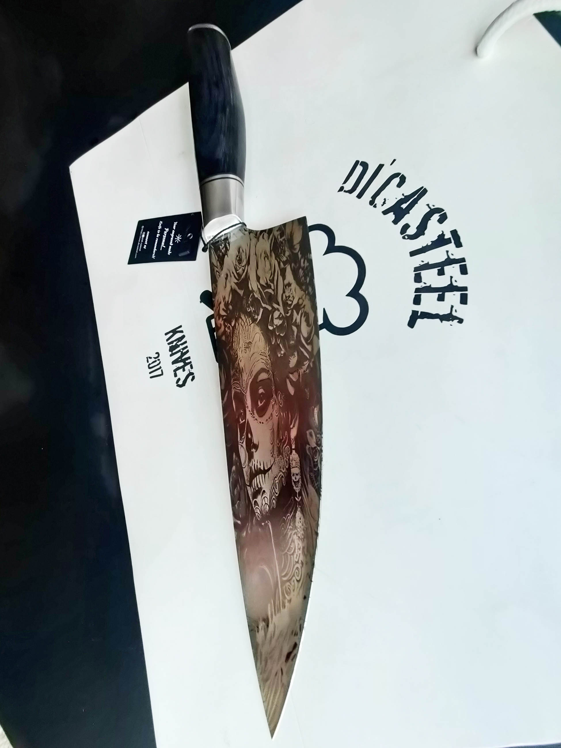 Special Edition Chef Knife La Catrina Engravings | Di'Casteel