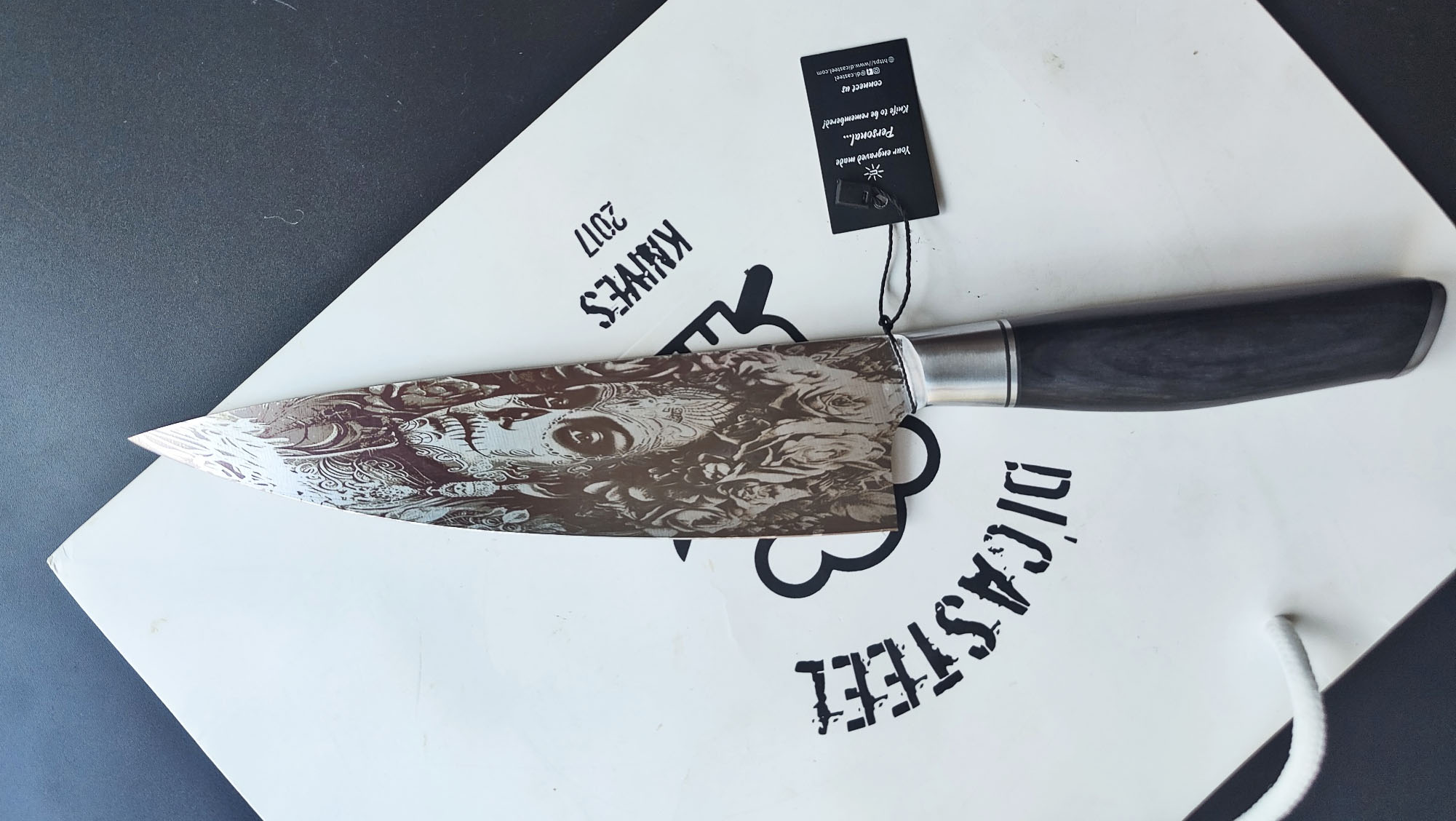 Special Edition Chef Knife La Catrina Engravings | Di'Casteel
