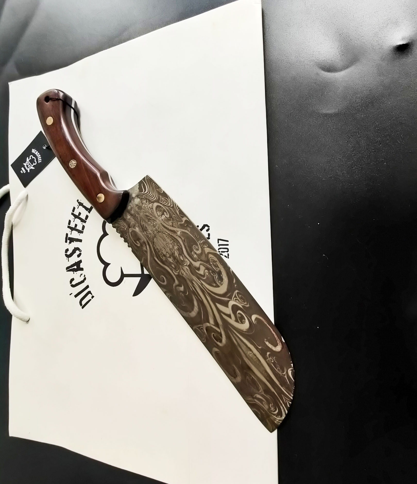 Forged Butcher Knife Octopus Engravings | Di'Casteel