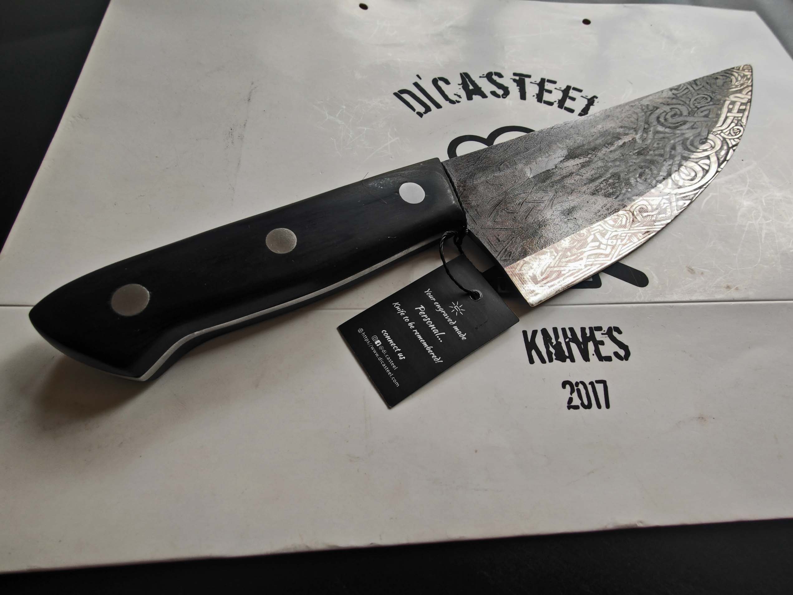 Legends in Steel Rustic Chef Knife 8 inch Celts Symbol | Di'Casteel