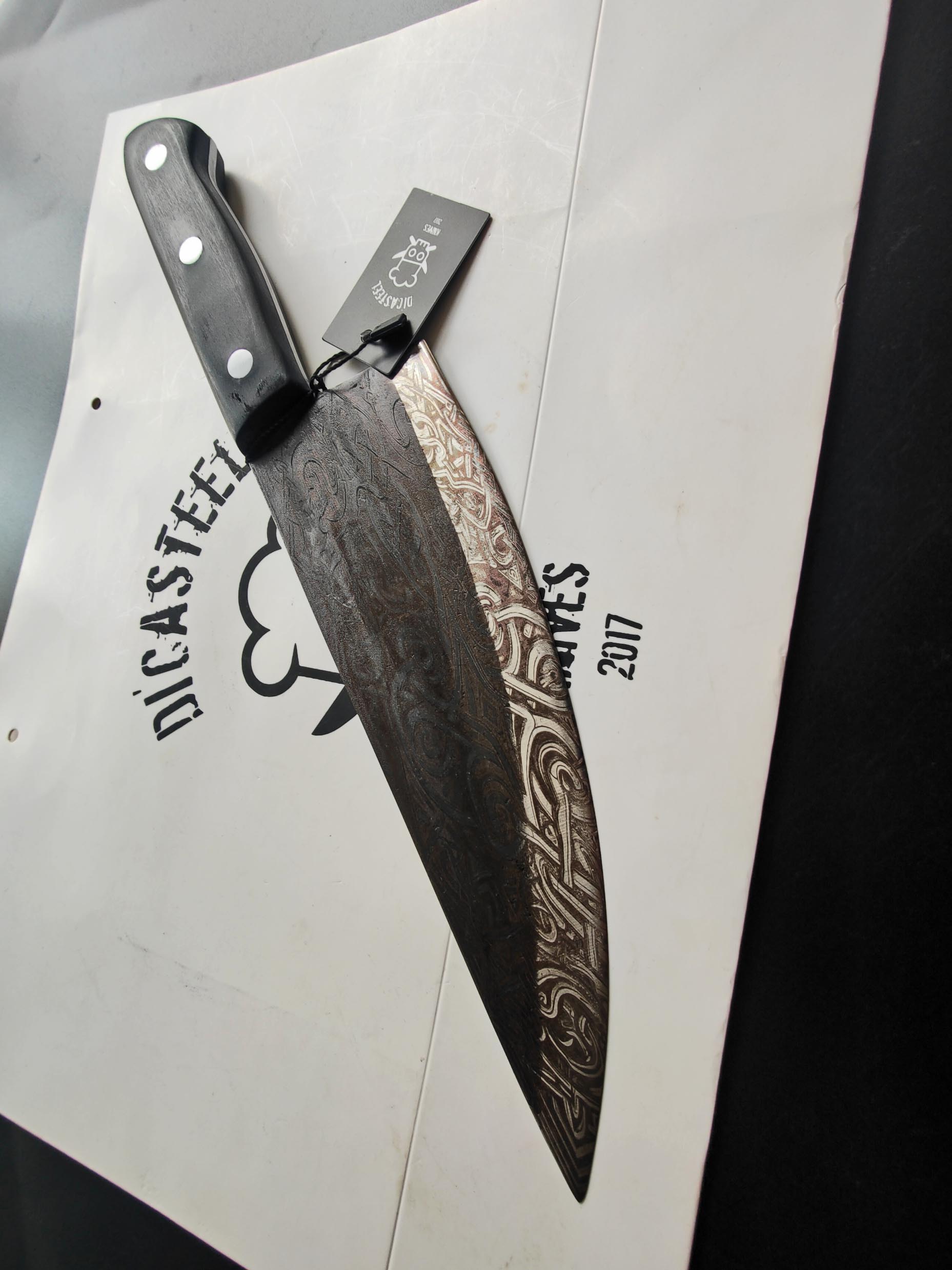 Legends in Steel Rustic Chef Knife 8 inch Celts Symbol | Di'Casteel