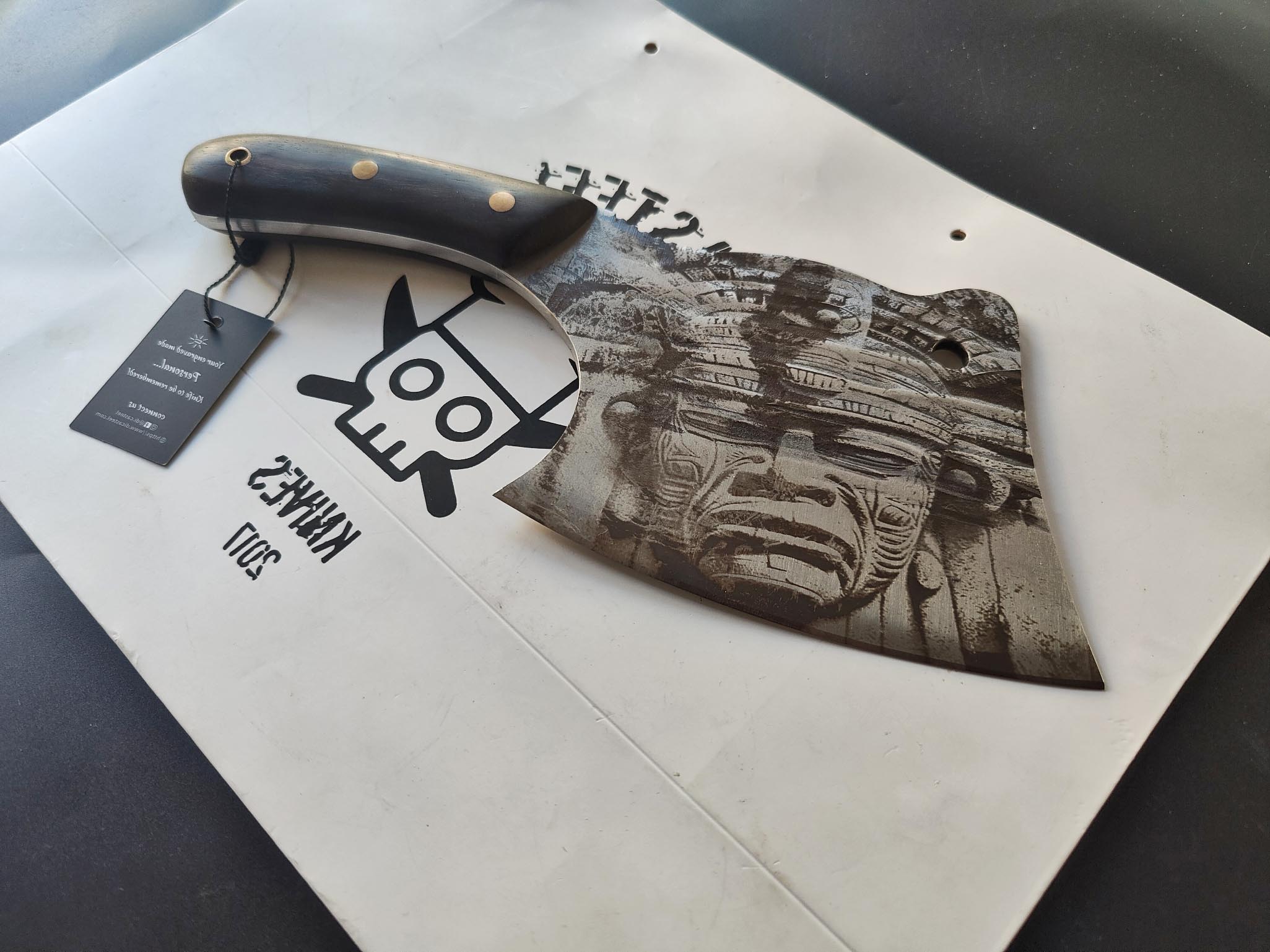 Forged Axe Knife American Indian Engravings | Di'Casteel