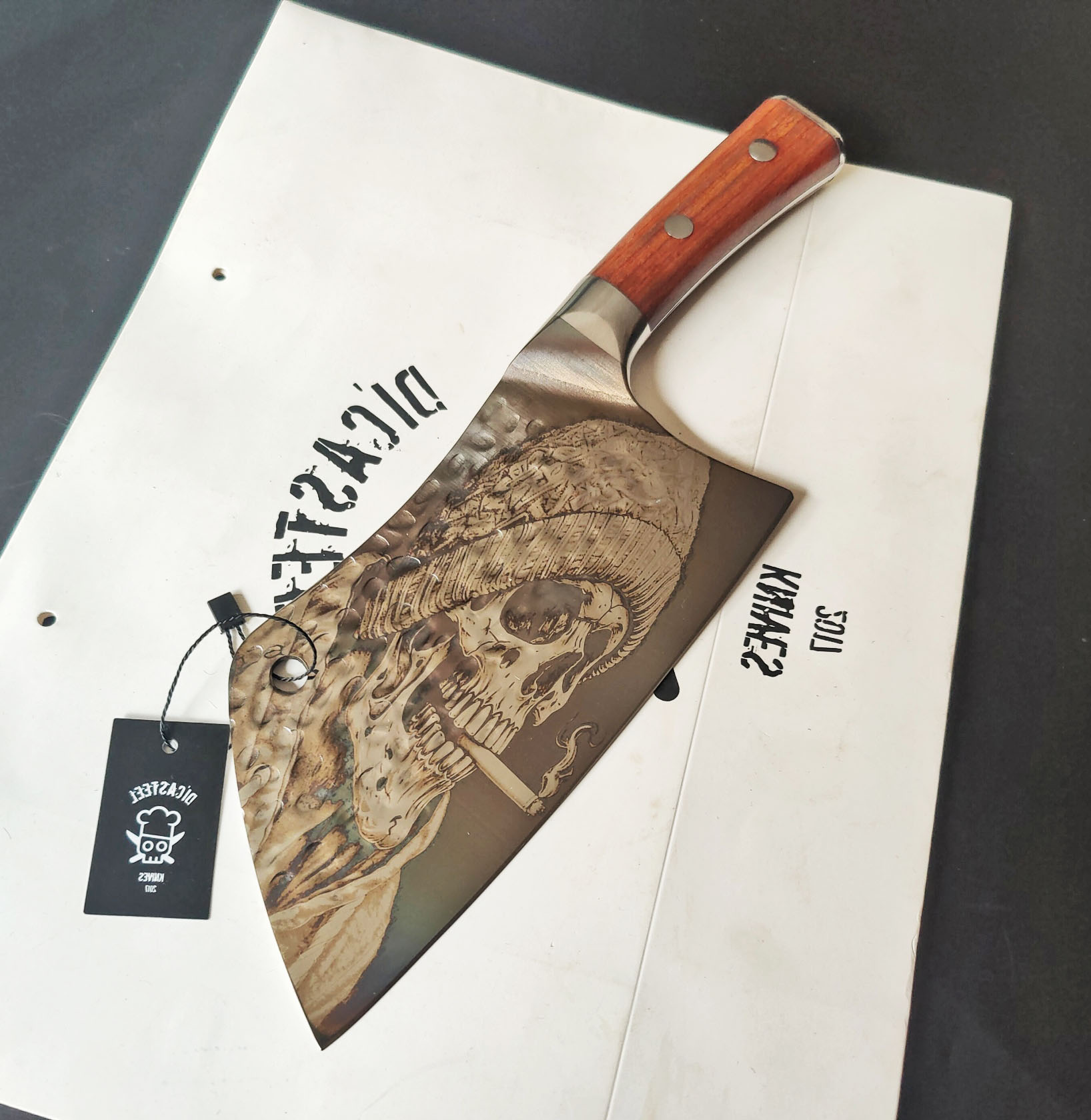 Carve Your Path: Craft Cleaver Knife with Skull Engraving - Strength ...