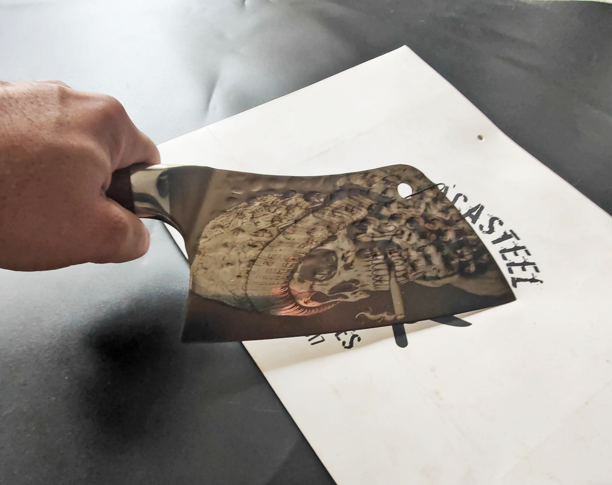 Carve Your Path: Craft Cleaver Knife with Skull Engraving - Strength ...