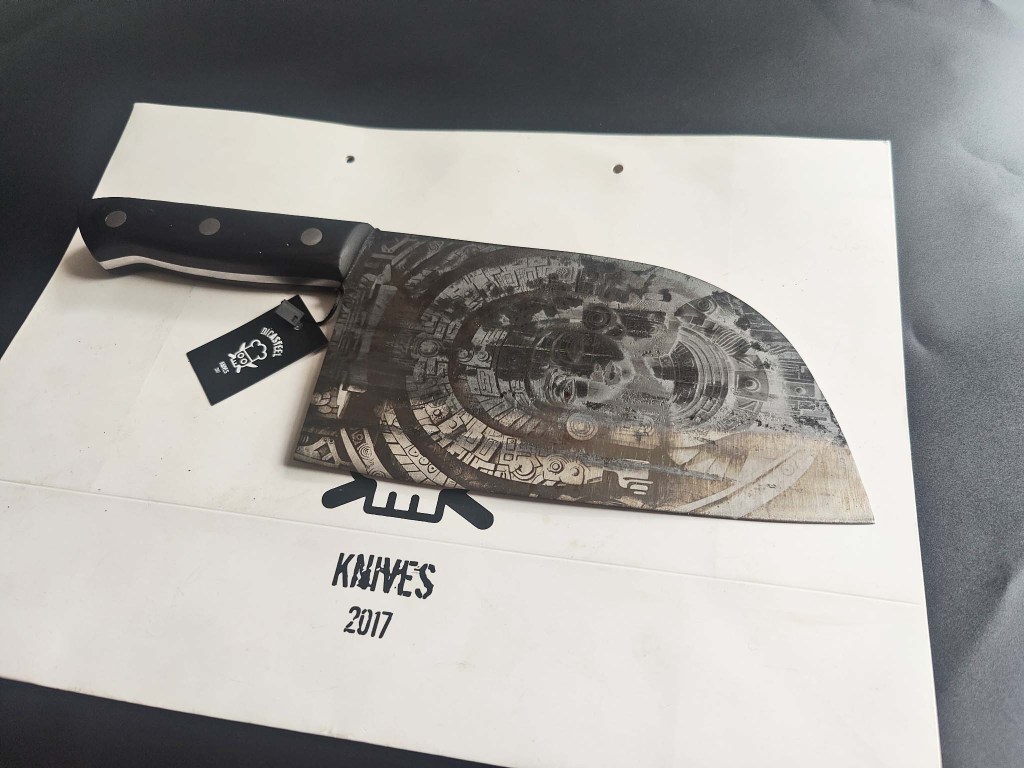 Rustic Cleaver Knife 8 inch with Aztec Engraving - Where Tradition ...