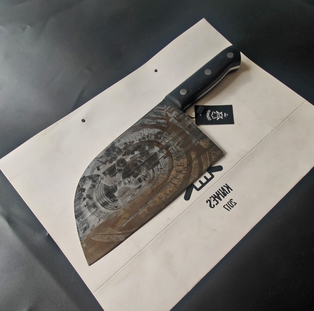 Rustic Cleaver Knife 8 inch with Aztec Engraving - Where Tradition ...