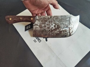 Heavy Cleaver Knife with God Lion Engraving. Precision, Power, Majesty ...